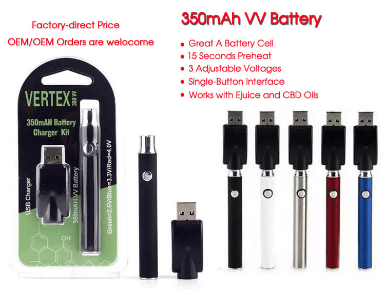 Vertex 510 CBD Vape Pen Battery 350Mah Cartridge Vaporizer Pen - Buy ...